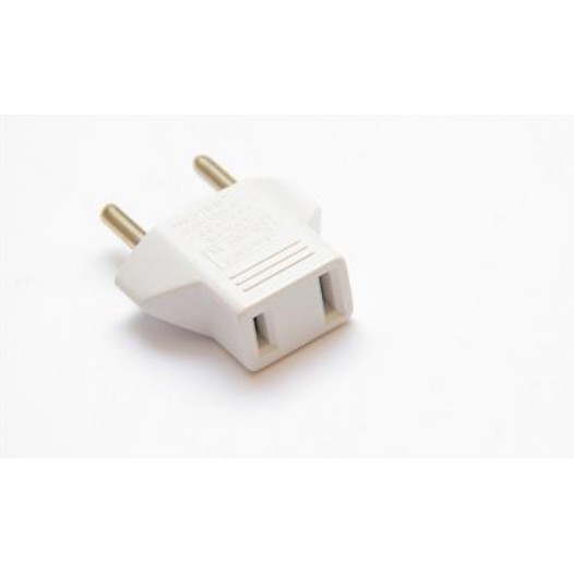 EU Adapter Plug 2 Flat Pin To EU 2 Round Pin Plug Socket Power Charger ...