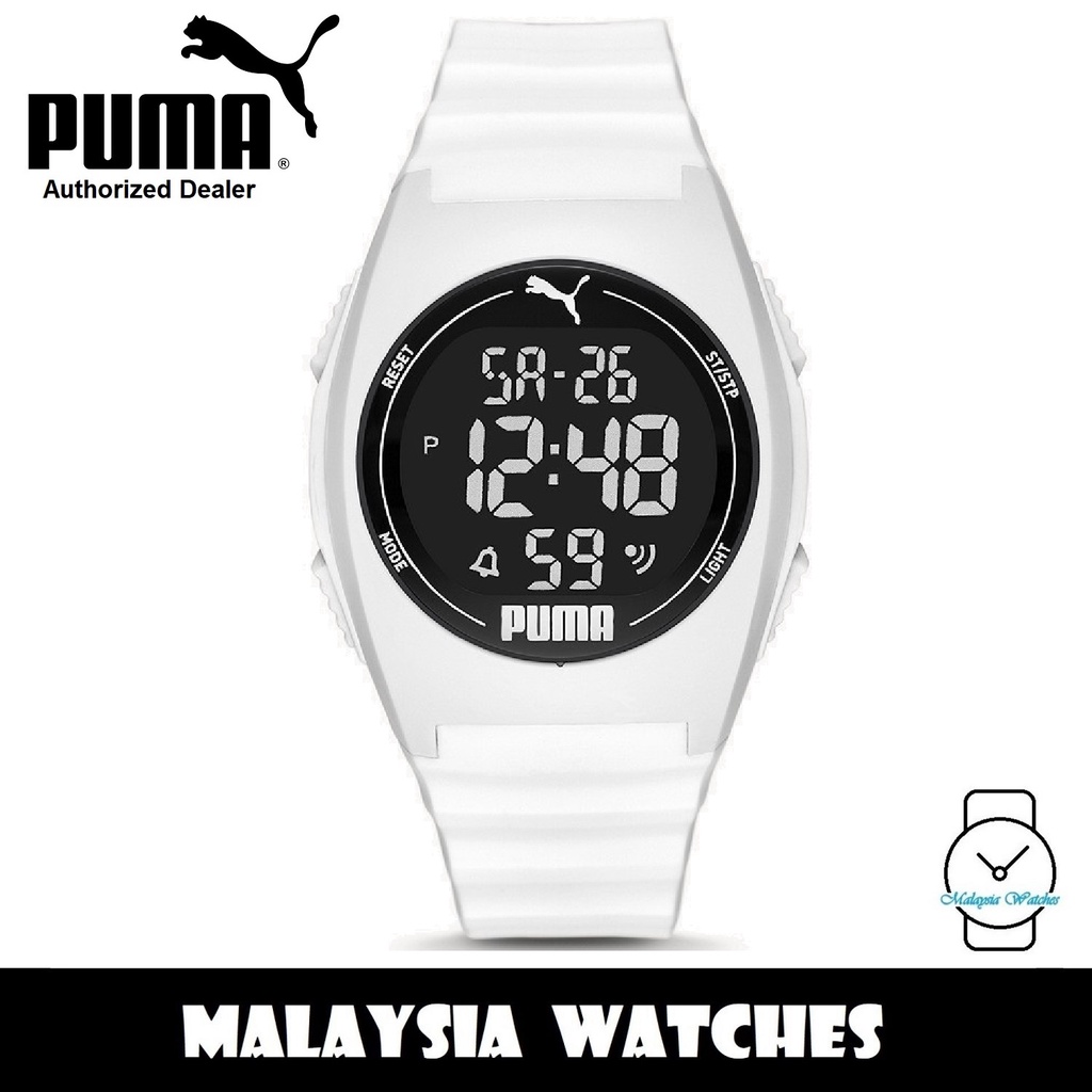 (OFFICIAL WARRANTY) Puma P6012 Quartz Digital Black Dial White ...