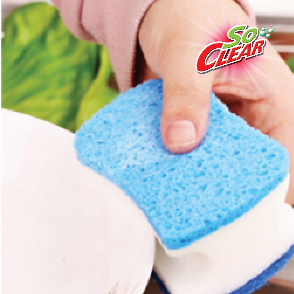 SO CLEAR NON-SCRATCH Microfibre Nylon Gentle Sponge, Spons Basuh ...