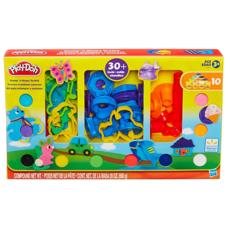 [SG seller] Play-Doh Stamp 'N Shape Tool Kit Set - 10 Cans of Dough ...