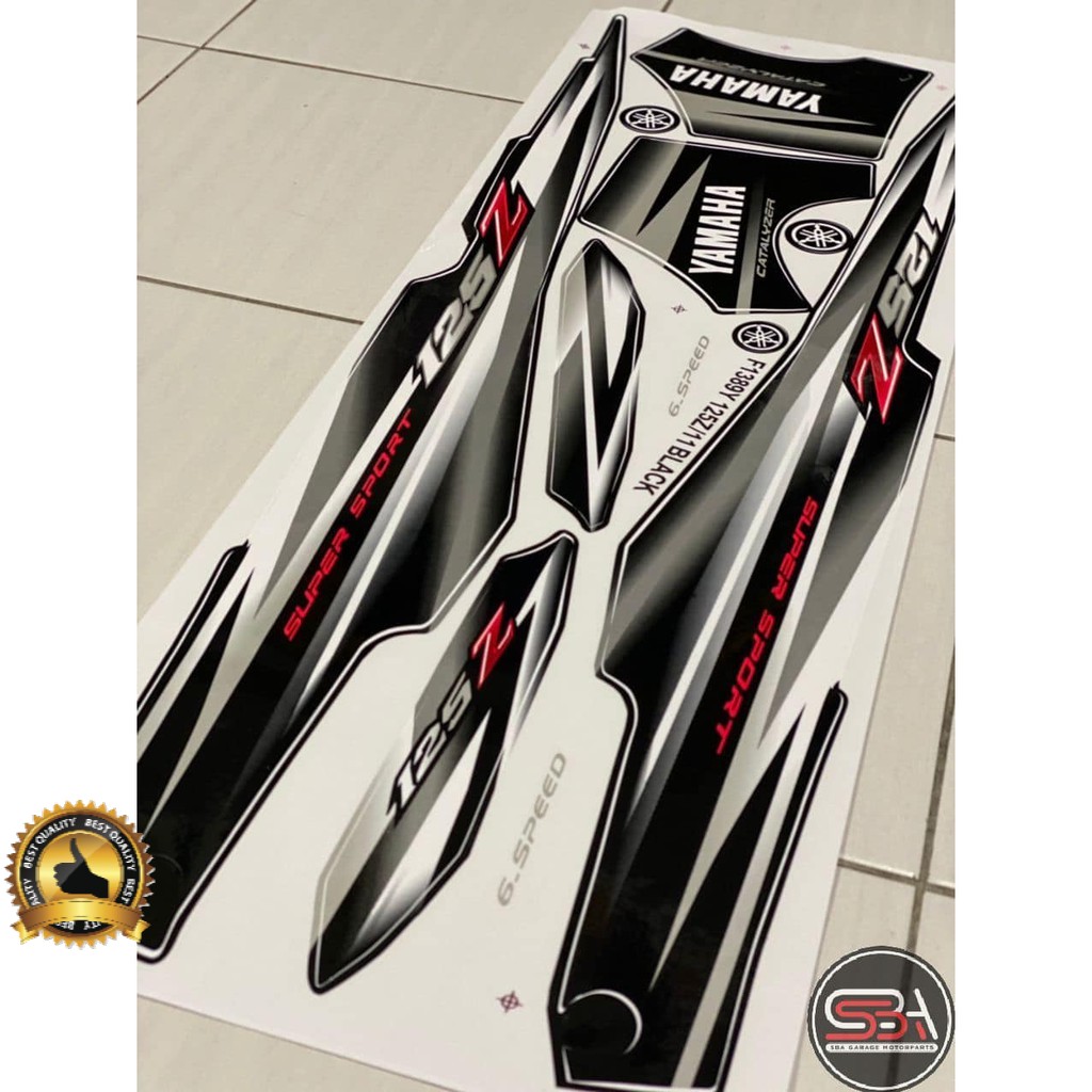 STICKER / STRIPE BODY SET / COVERSET 125Z MORITAKA HITAM SKALA BLACK ...