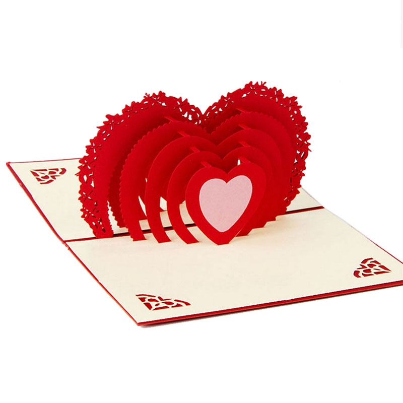 love*3D Pop Up Card Heart to Heart Anniversary Valentine Birthday Thank ...