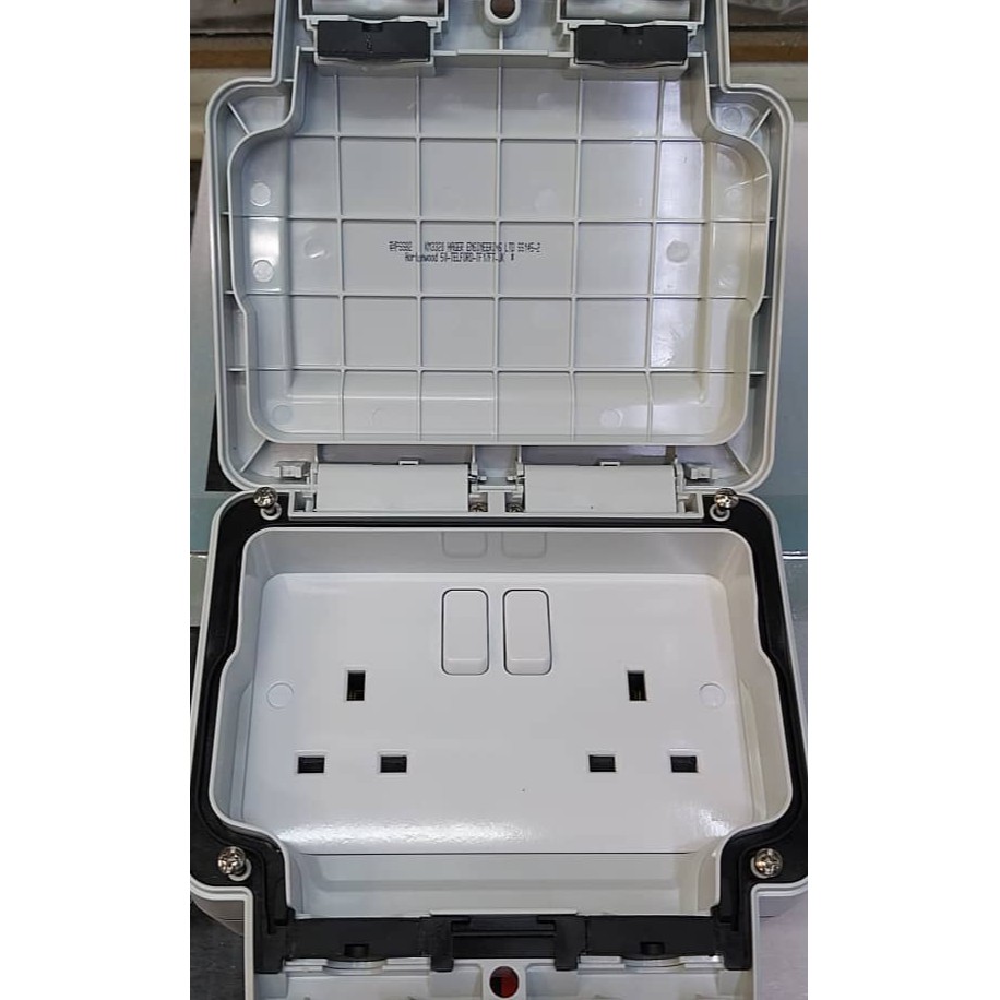 HAGER WXPSS82 / WXPS81 IP66 SINGLE / TWIN 13A DOUBLE POLE WEATHER PROOF ...