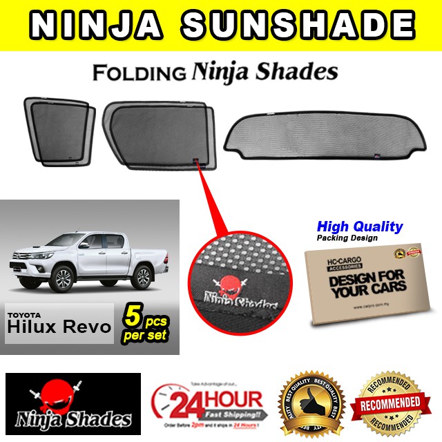 Toyota Hilux Revo Rocco Rogue 2015 - 2022 (5pcs) Magnetic Ninja Shades ...