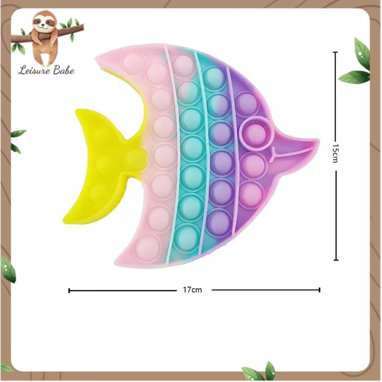 2pcs Fish Pop It Silicone Push Bubble Sensory Fidget Toys Autism ...