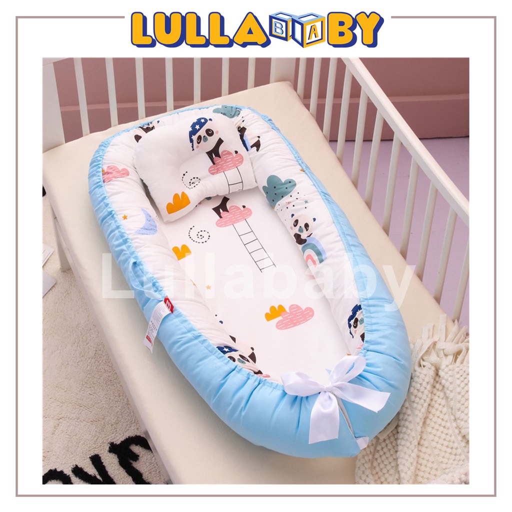 🔥READY STOCK🔥 Baby Nest Bed with Pillow Cotton Baby Bed Portable Crib ...