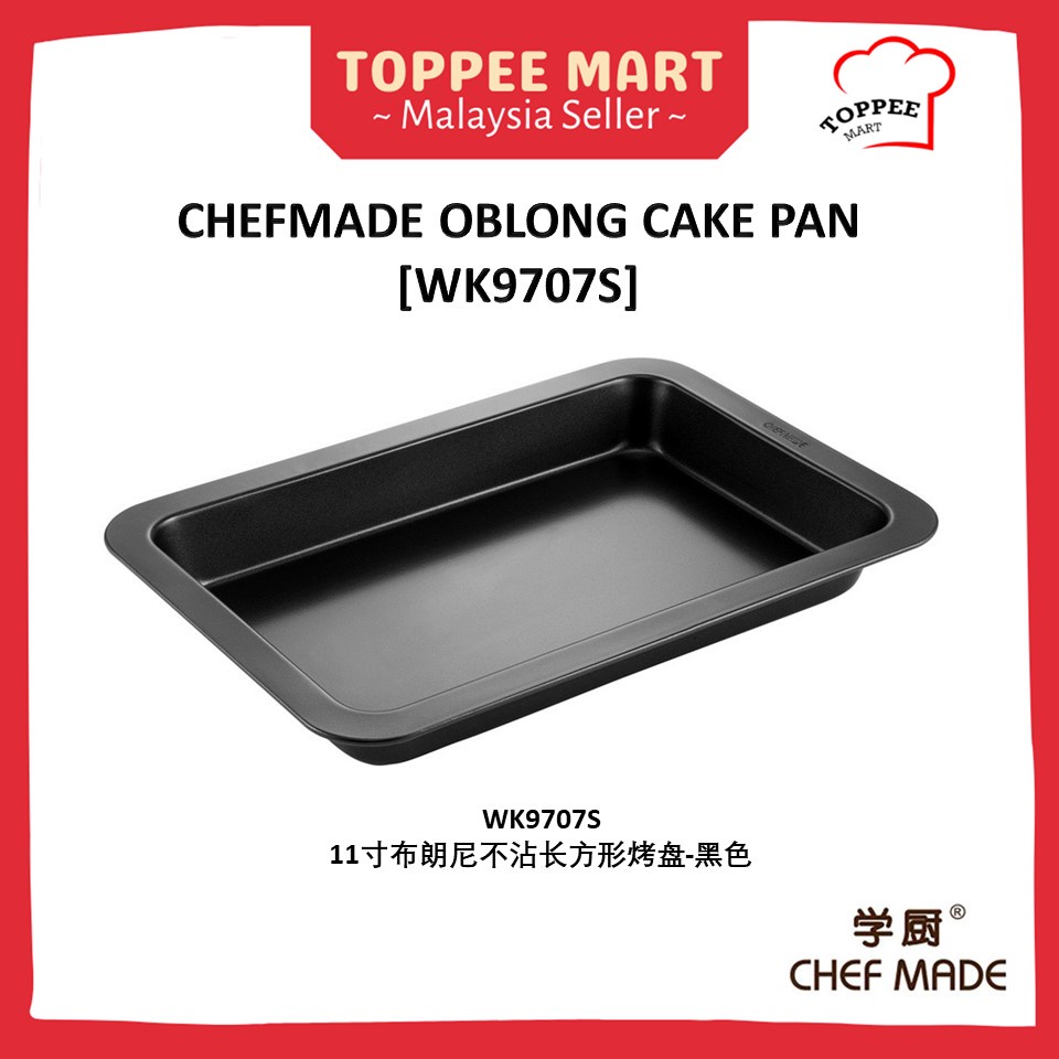 [𝐅𝐑𝐄𝐄 𝐆𝐈𝐅𝐓] 𝐂𝐇𝐄𝐅𝐌𝐀𝐃𝐄 Oblong Cake Pan Non-stick Bakeware Rectangular ...