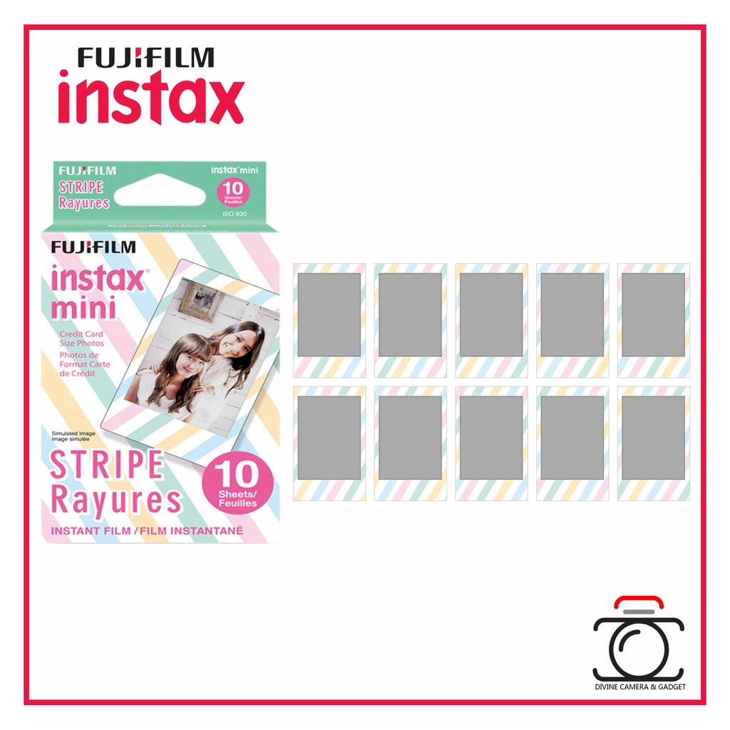 FUJIFILM INSTAX Mini FILM Stripe (10 Sheets) | Shopee Malaysia