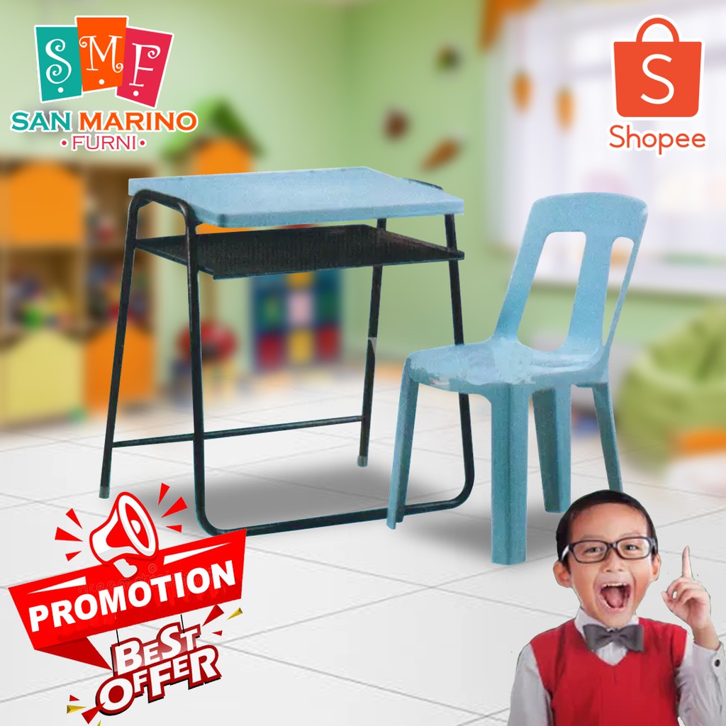 Ready-Fixed Solid Study Table With Chair/Study Table Set/Writing Desk ...