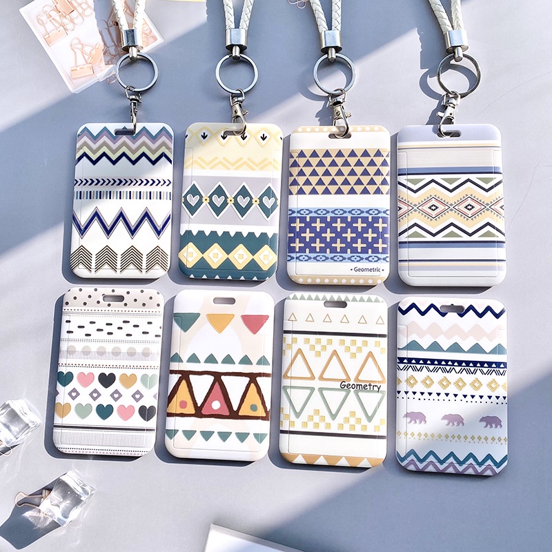 YoYo Lanyard Geometry Style Acrylic Student School Card Protecter Girl ...