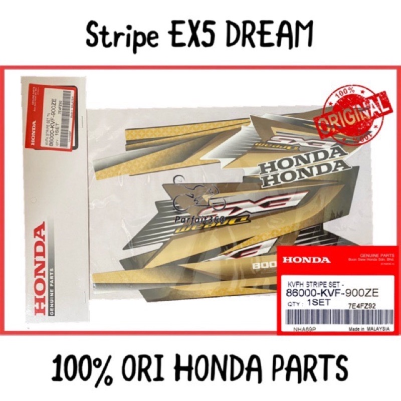 HONDA EX5 DREAM Stripe / Sticker Stiker Cover Set 100% ORI | Shopee ...