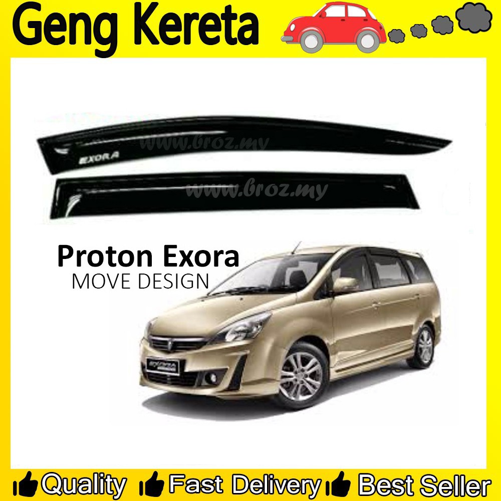 Air Press Window Door Visor Tingkap Kening Kereta For Proton Exora - MOVE Design (4Pcs x 10cm ...