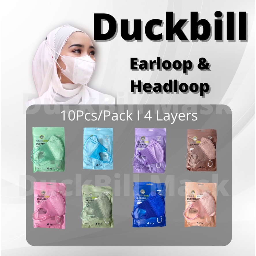 10pcs DuckBill Mask Face Mask Duckbill 4ply 4 layer non Medical Mask 3D Mask Pelitup Muka ...
