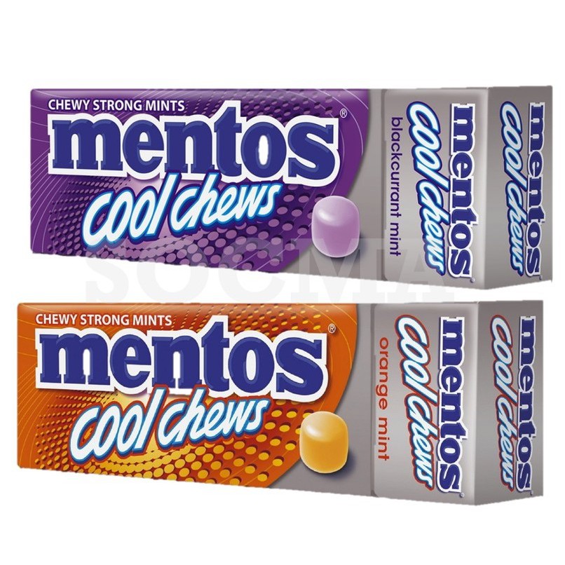 Mentos Chewy Strong Mints Cool Chews [ Orange Mint / Blackcurrant Mint ...