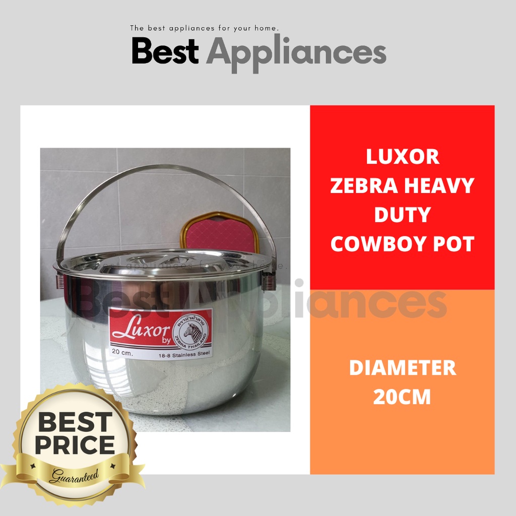 READYSTOCK Luxor by Zebra Heavy Duty Stainless Steel Cowboy Pot 20cm | Shopee Malaysia