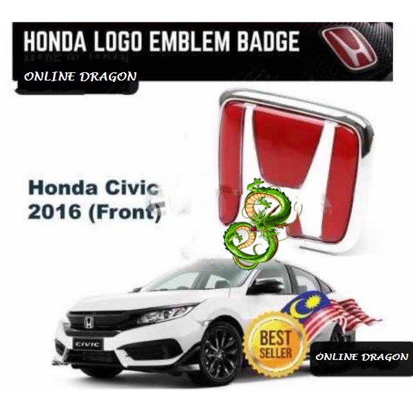 Honda Civic 2016 FRONT Car Logo Emblem Sticker | Shopee Malaysia