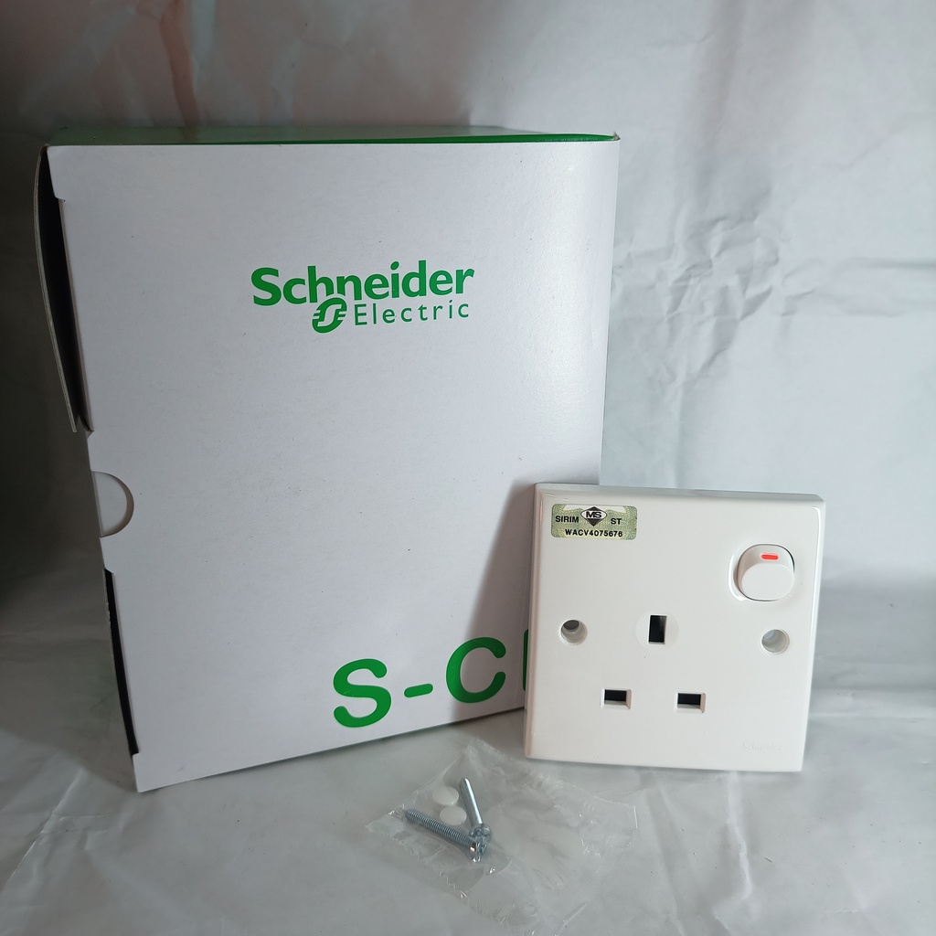 Schneider 13A Switch Socket Classic （一位）插座 | Shopee Malaysia