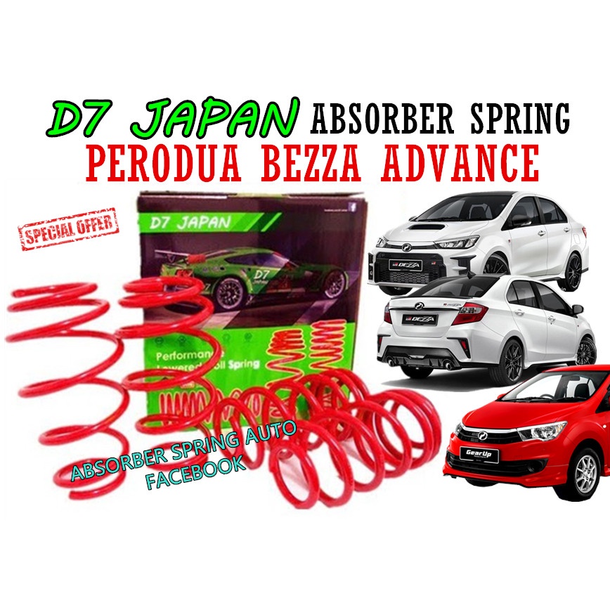 D7 JAPAN ABSORBER SPORT SPRING SET FOR PERODUA BEZZA ADVANCE | Shopee ...