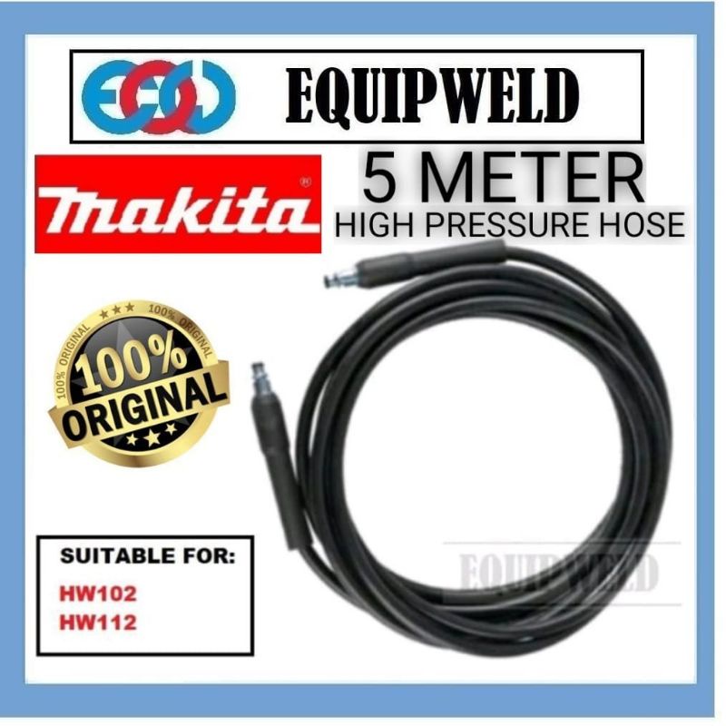 MAKITA 5 METER HIGH PRESSURE HOSE (5M) FOR HW102 HW112 HIGH PRESSURE CLEANER WASHER (ORIGINAL ...