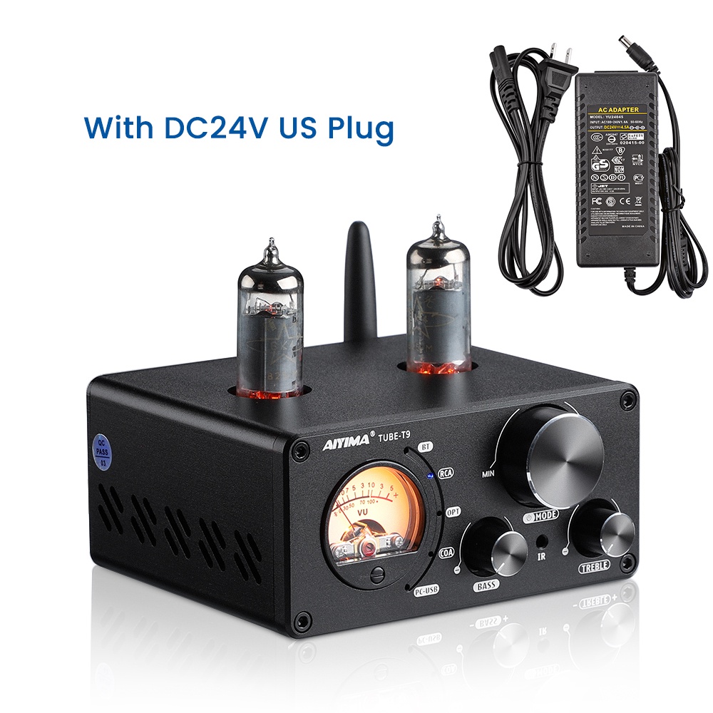 AIYIMA T9 Audio Bluetooth 5.0 Vacuum Tube Amplifier USB DAC Stereo ...