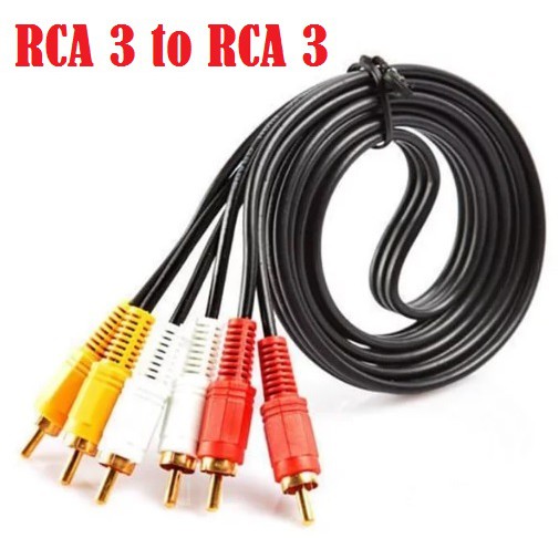 MERAH PUTIH Rca 3 TO RCA 3 Cable - AV VIDEO Cable - Red White Yellow ...