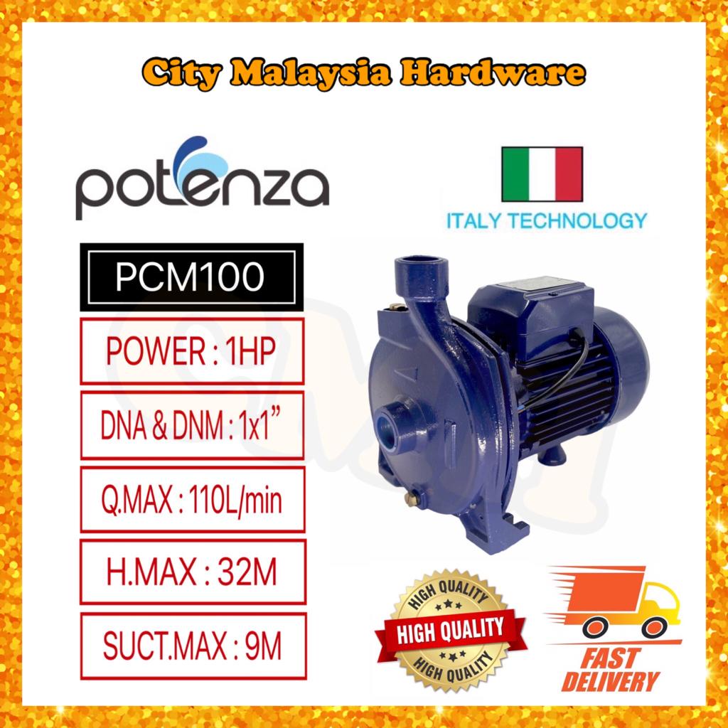 ITALY POTENZA PCM100 / PCMT100 Centrifugal Pump Water Pump 1HP 0.75kW ...