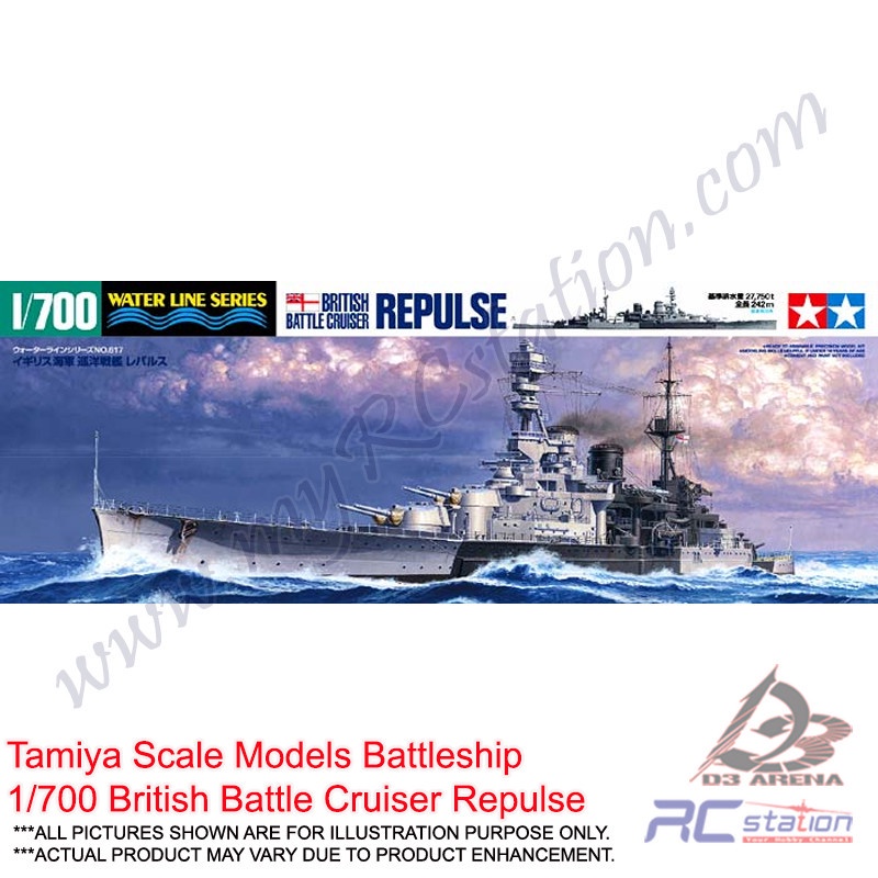 Tamiya Scale Models Battleship #31617 - 1/700 British Battle Cruiser Repulse [31617] | Shopee ...