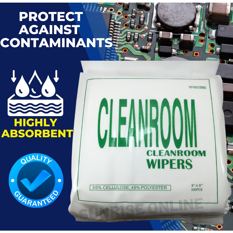 [ORIGINAL] Cleanroom Wiper 0609 (300pcs) Poly-Cellulose Lint Free Wiper ...