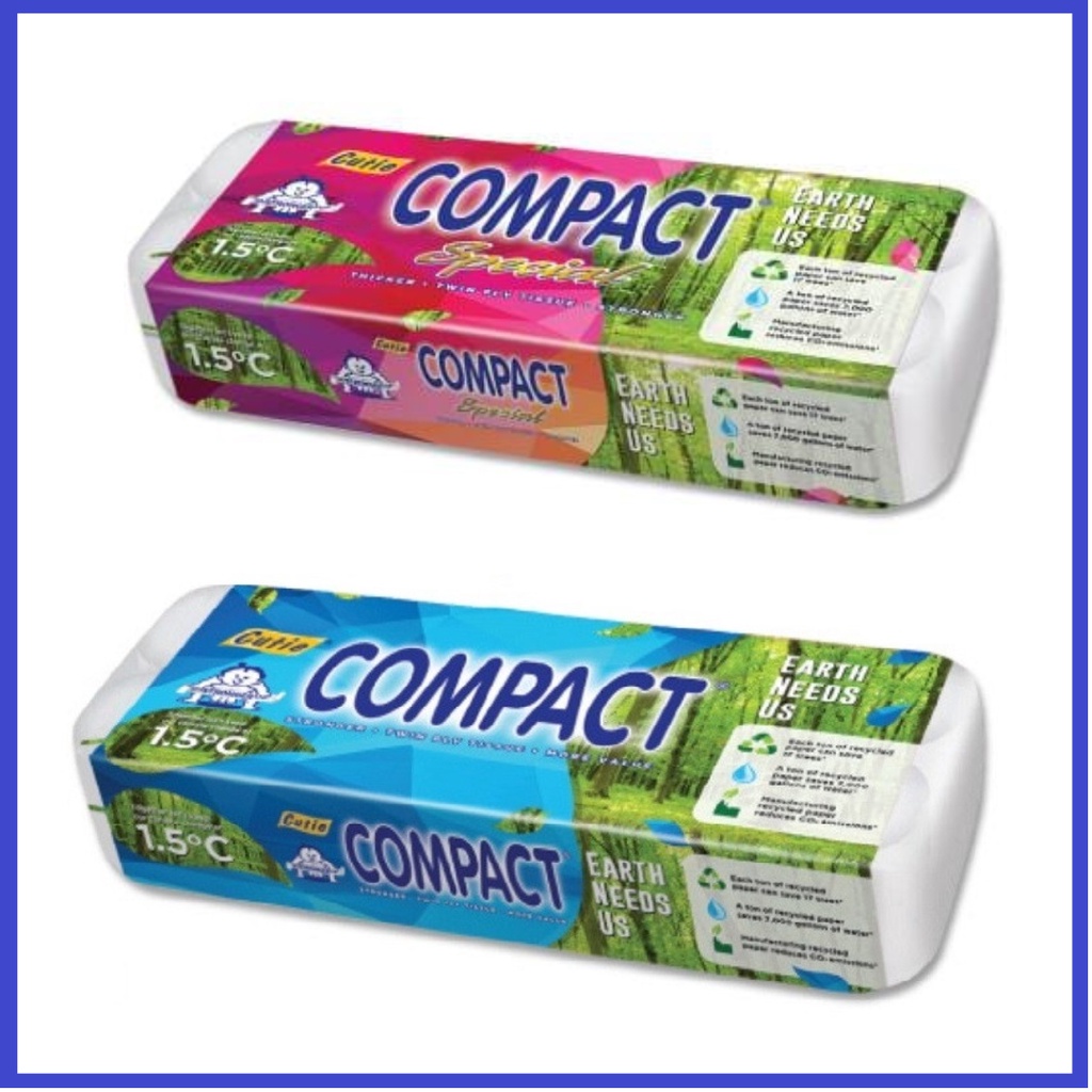 Cutie Compact Eco-Friendly Toilet Rolls 2Ply x 10 rolls | Shopee Malaysia