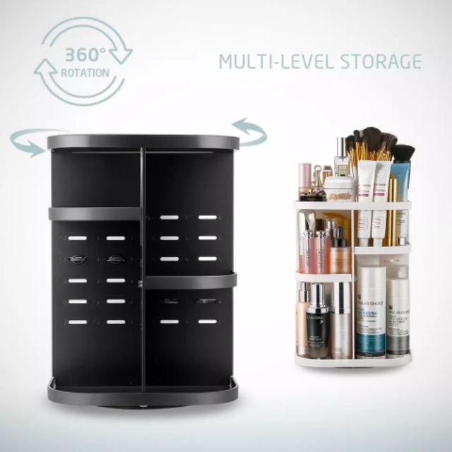360 Degree Rotating Make Up Organizer Cosmetic Organizer Rak Kotak ...