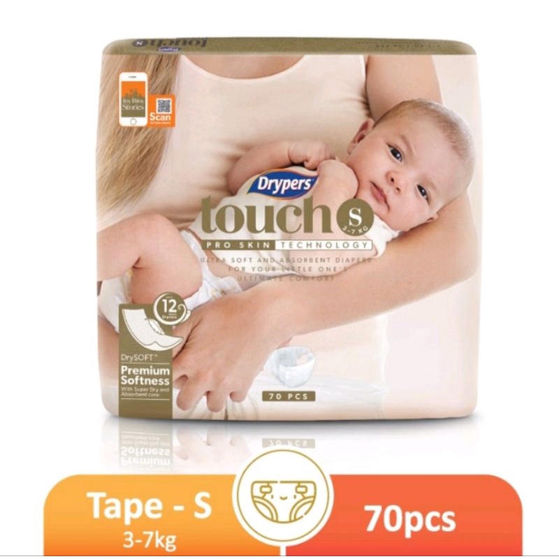 Drypers touch S size - 70 pcs ; M size - 64 pcs | Shopee Malaysia