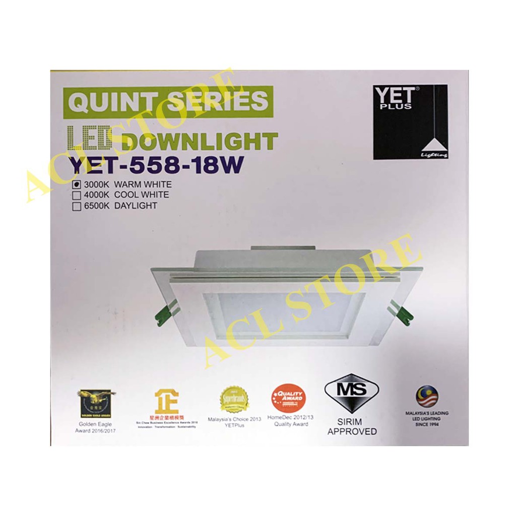 YETPLUS YET 558/5013 18W 6 INCH LED DOWNLIGHT SQUARE (DAYLIGHT / COOL ...