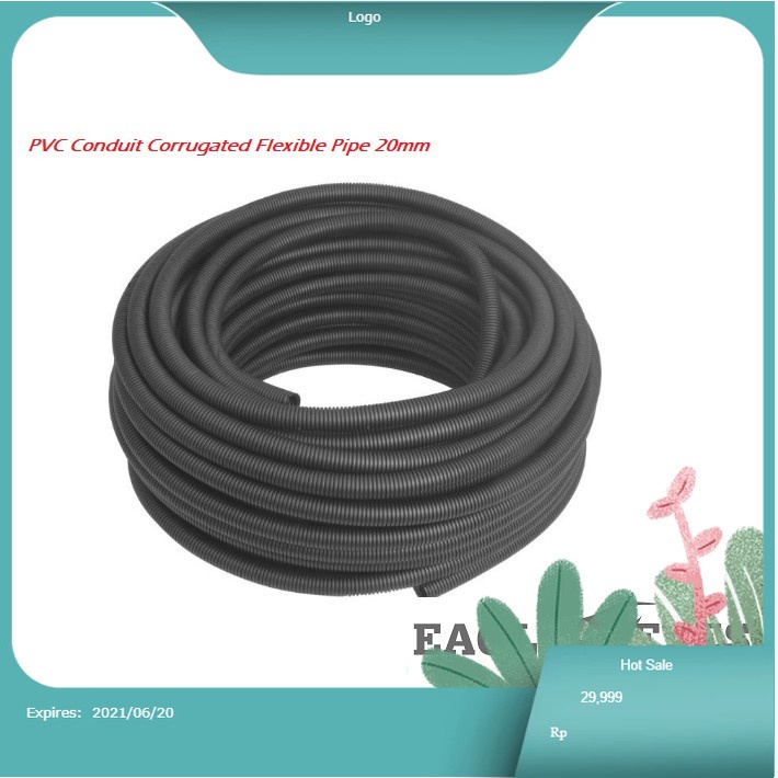 (E23) superflex pvc conduit corrugated flexible pipe 20MM Black ...