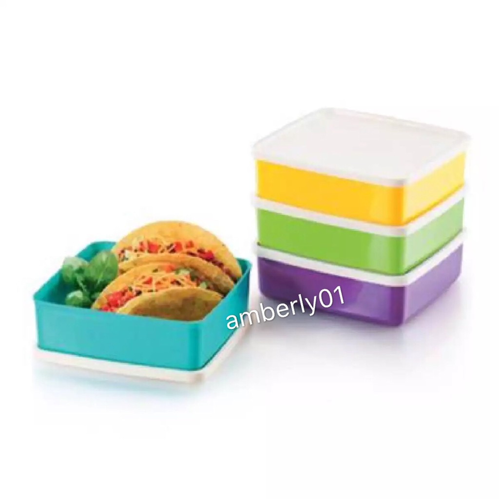 Tupperware Large Square Away ( 4) 620ml | Shopee Malaysia