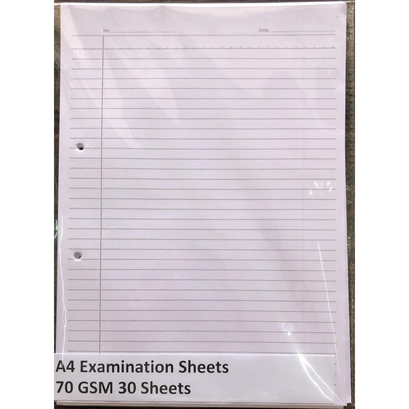 Test Pad Test Sheet Exam Pad Foolscap Paper A4 70gsm 30 Sheets / Pad ...