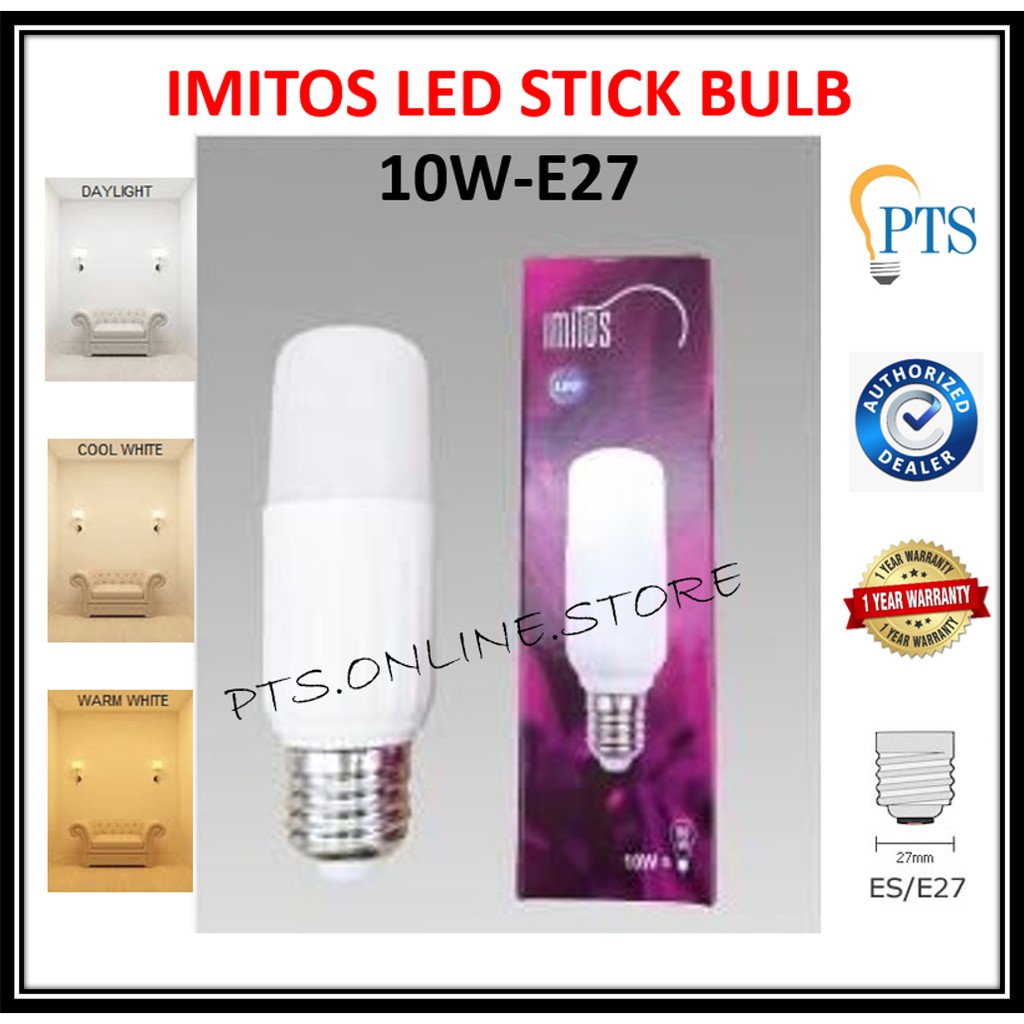 IMITOS 10W LED Stick BULB E27 - DAYLIGHT(6000K) COOL WHITE(4000K ...