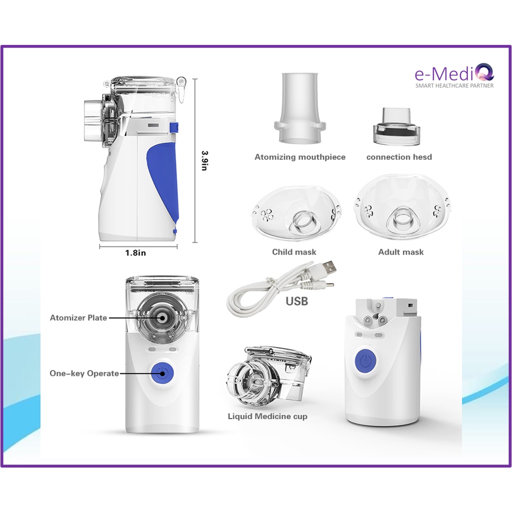 [MDA Approved] [KKM LULUS] Portable Medical Mesh Nebulizer Ultrasonic ...
