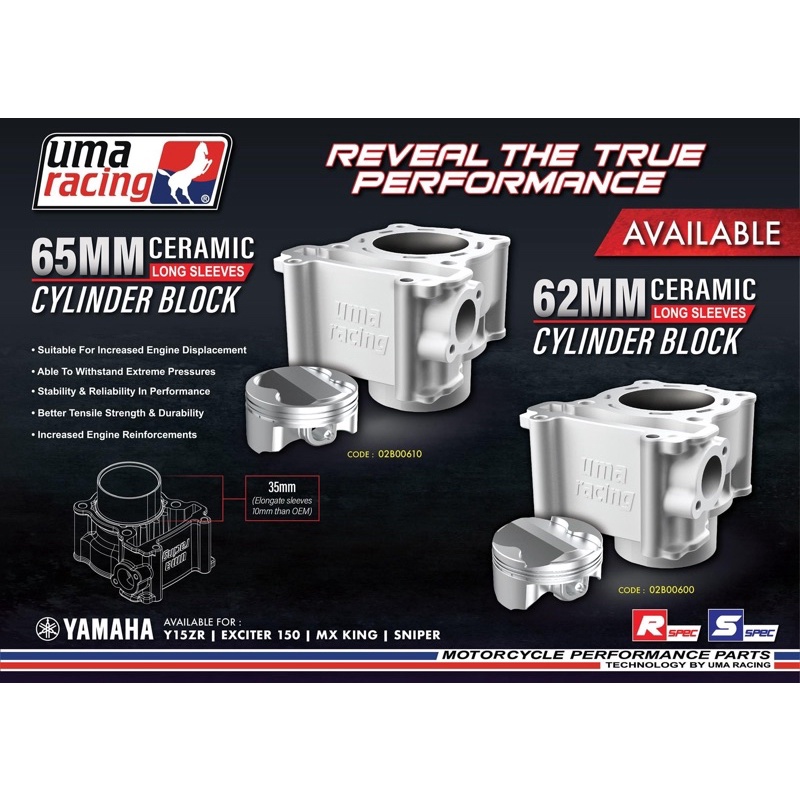 UMA RACING BLOCK Y15ZR LONG SLEEVE - 62MM | Shopee Malaysia