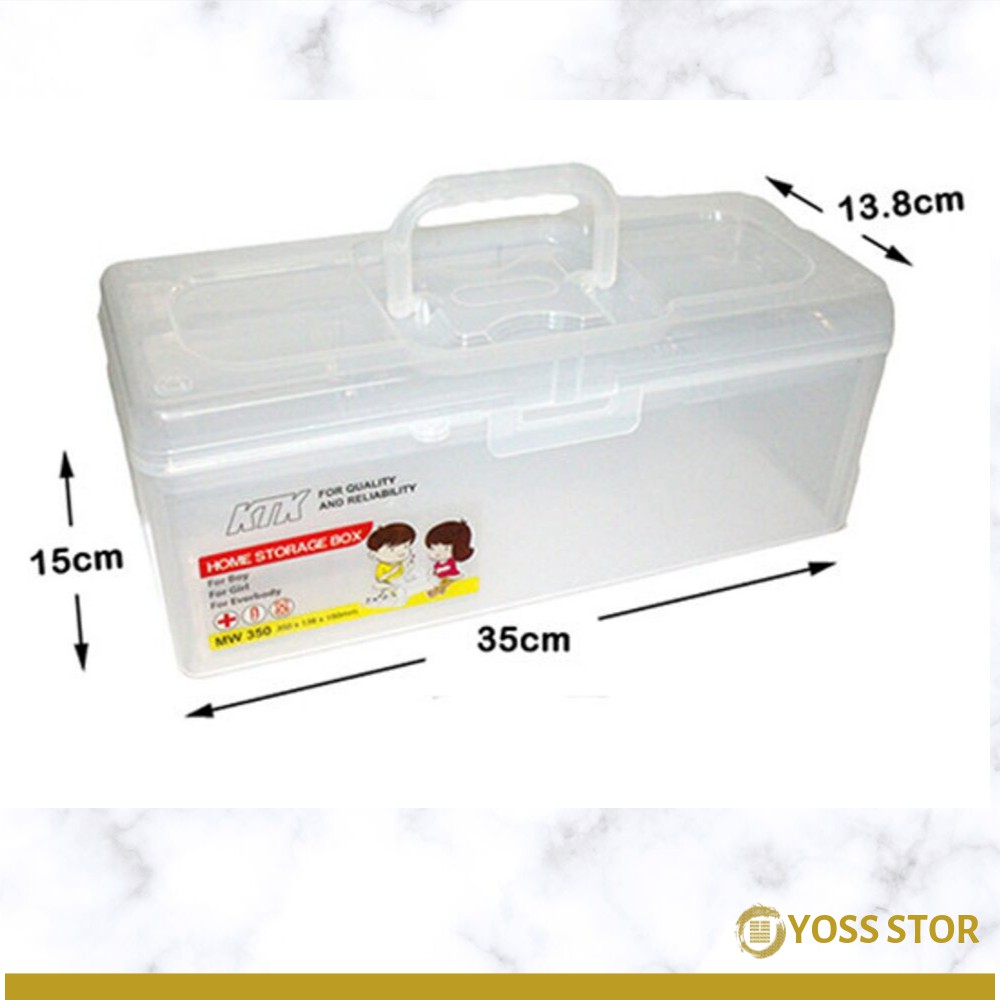 YOSS-350 Home Storage Box Transparent Storage Box Multi Purpose Tool ...