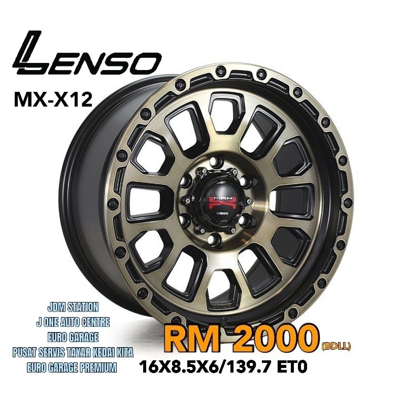 NEW RIM 4X4 LENSO MAX-X12 16 6X139.7 RANGER TRITON DMAX HILUX | Shopee Malaysia