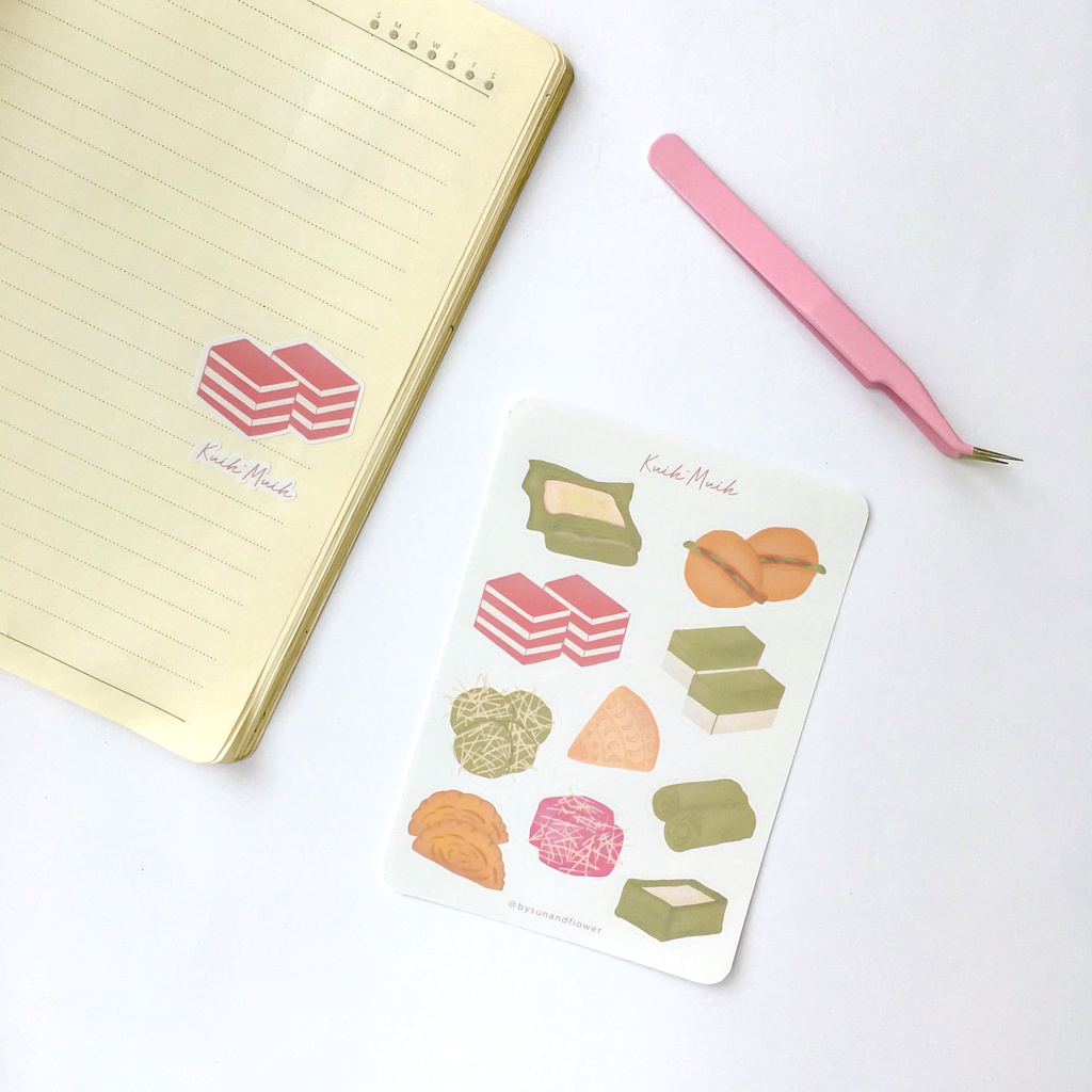 Malaysian Kuih-Muih Sticker Sheet | Sticker Journal & Bujo | Glossy ...