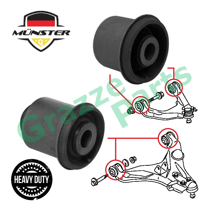 Münster ^Heavy Duty^ Front Lower & Upper Control Arm Bush MR992256 ...