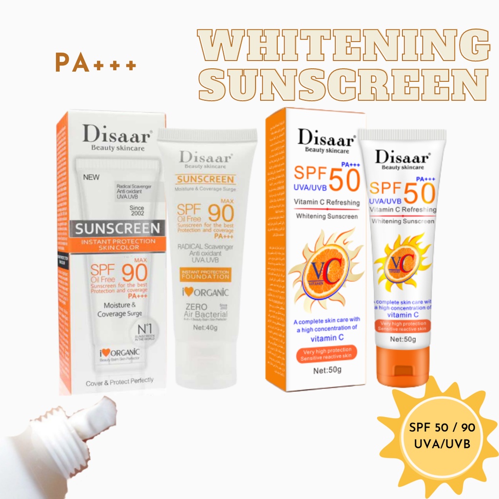 SUNSCREEN DISAAR SPF 50 VITAMIN C REFRESHING WHITENING SUNSCREEN 50G ...
