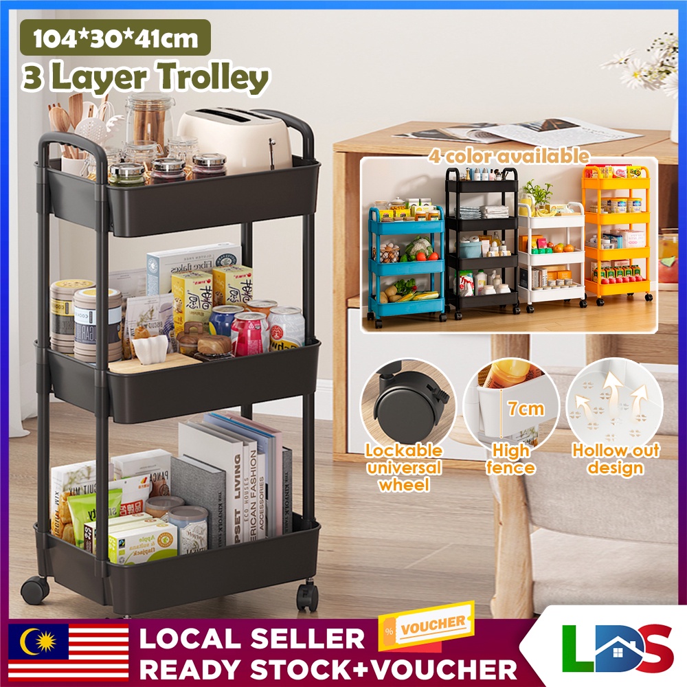 LDS 3 Tier Trolley Multipurpose Trolley Cart Small Trolley Rack Troley ...