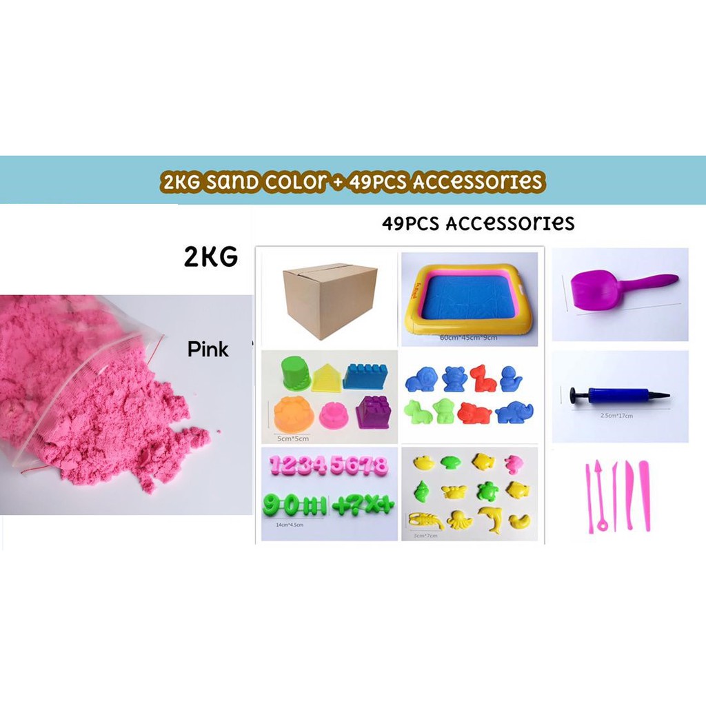 JK HOME 50PCS 2kg Kid play Sand Dynamic Eco Space Sand Castle Play Set ...