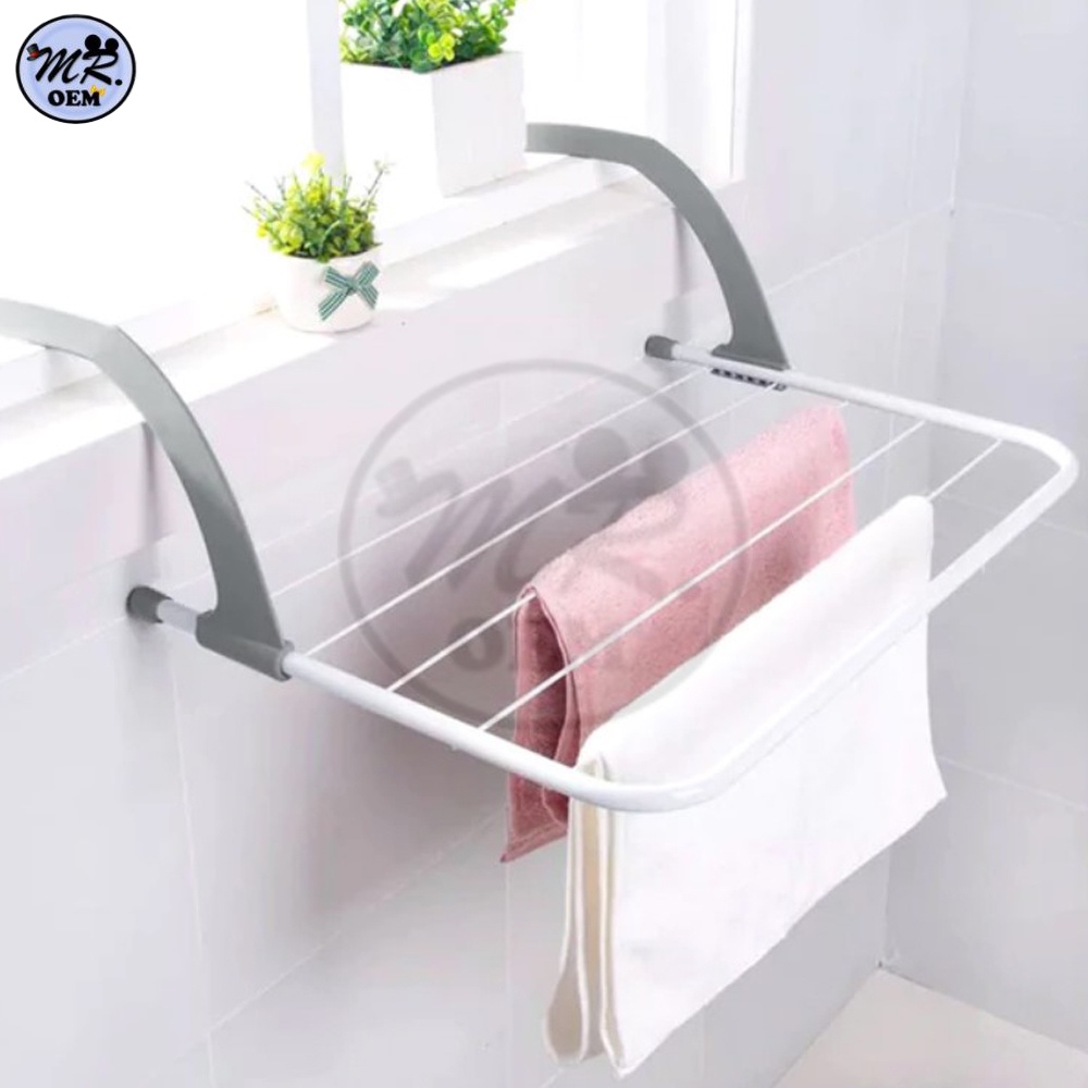 MR OEM Indoor and Outdoor Portable Side Hook Laundry Rack Rak Gantung ...