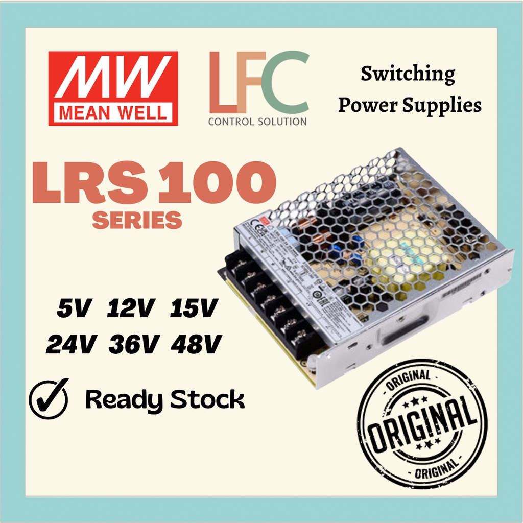 MeanWell LRS 100-5 LRS 100-12 LRS 100-15 LRS 100-24 LRS 100-36 ...