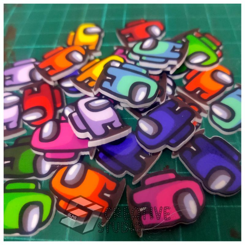 Printed Acrylic Planar Resin Among Us Button Among Us Butang Among Us ...