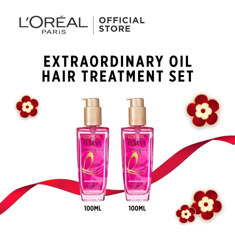 L'Oreal Paris Elseve Extraordinary Oil Hair Treatment Set - Pink (100ml ...