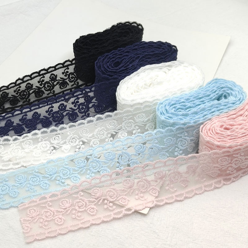 1 Yard 3.5cm Craft Flower Colorful Lace Fabric For Sewing Webbing DIY ...